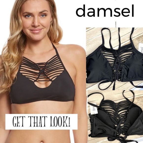 Damsel | Swim | New Damsel Brand Macrame Blackbikini Top Medium | Poshmark